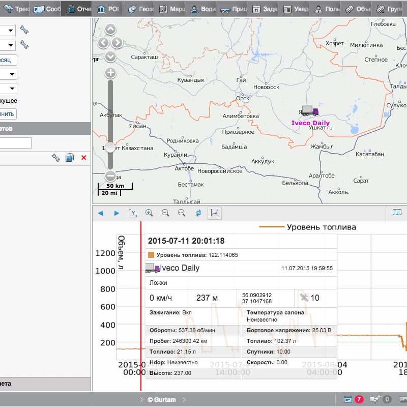 Fuel control with Wialon - GPS.AZ Мониторинг Транспорта онлайн